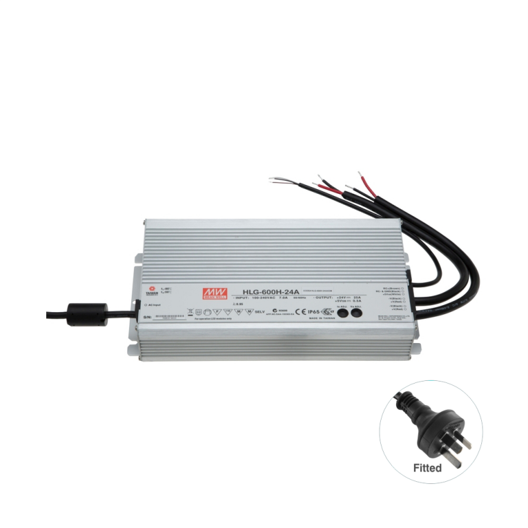 480W 12V DC 40A LED Driver Adjustable Dimmable | Mean Well HLG-600H-12AB - Linear Lux