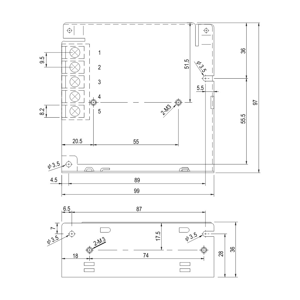 Mean Well SD-25C-24 | 36∼72V ⇒ 24V 1.1A - Linear Lux