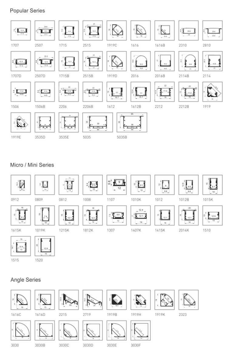 LED Profile - Corner | 1616R - 3m - Linear Lux