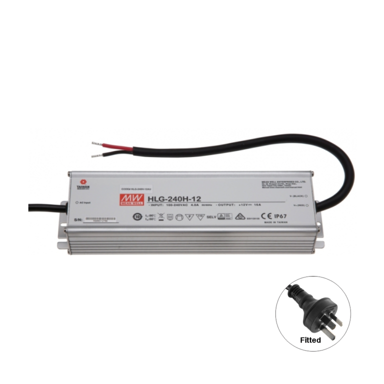 240W 24V DC 10A LED Driver | Mean Well HLG-240H-24 - Linear Lux