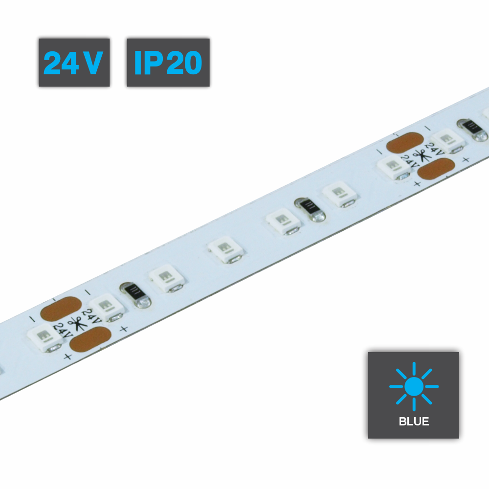 Flexible LED Strip Light | Series 5 | 14.4W/m 120 LED/m 24V Blue IP20 ...