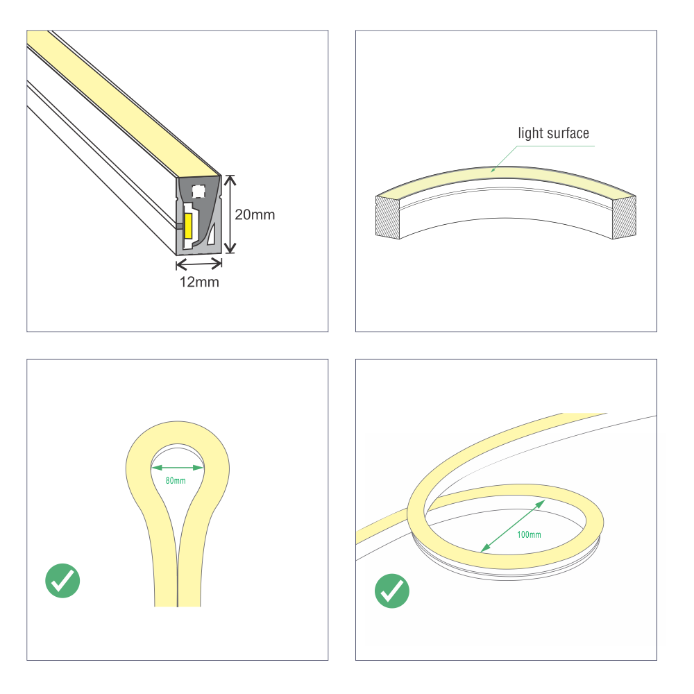 LED Neon Flex Light | Side Bend | 1220 - Linear Lux
