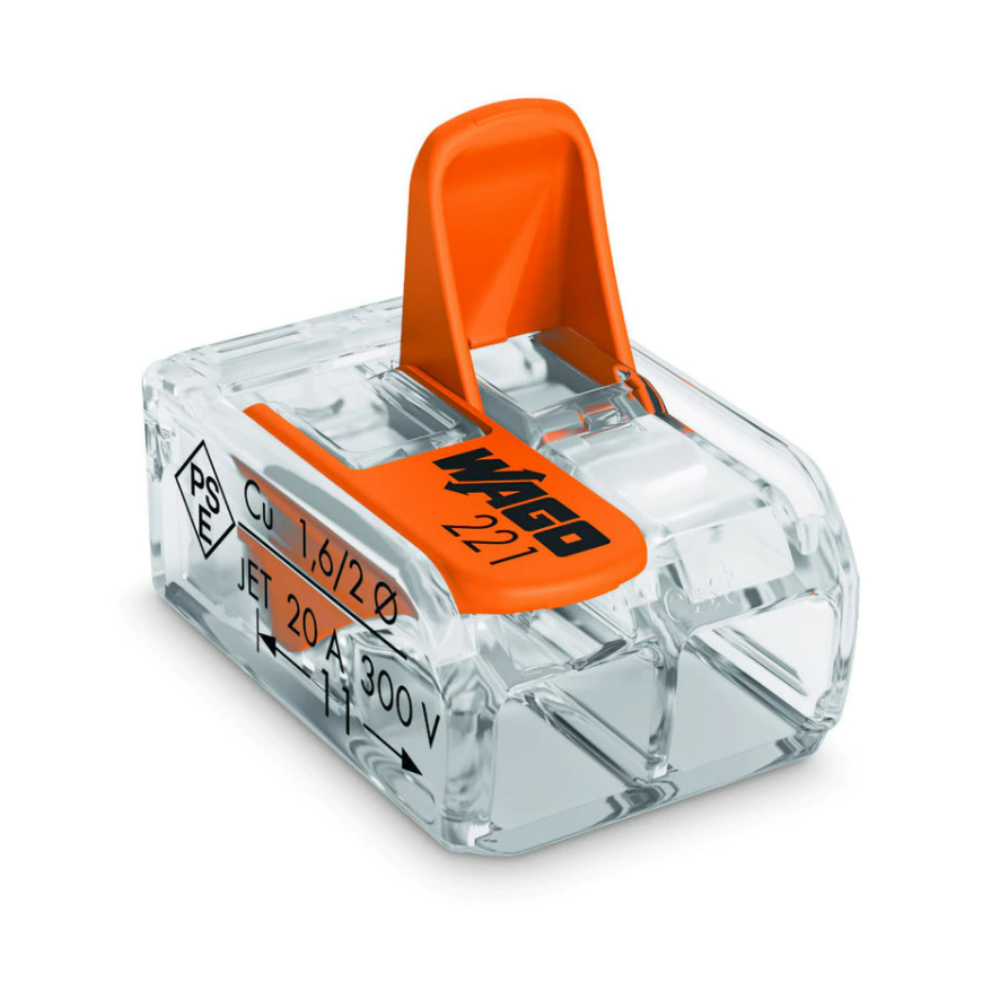 2 Way Lever Splicing Connector | Wago 221-412 - Linear Lux