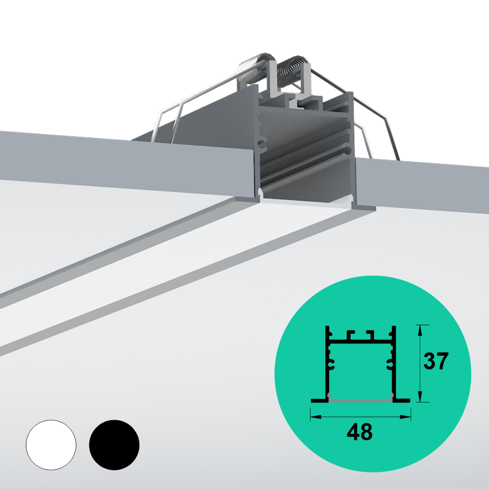 LED Profile - Recessed - Ceiling Mount | Medium | 4837 - 3m - Linear Lux