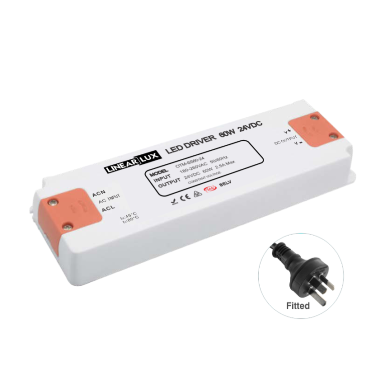 60W 24V DC 2.5A Indoor LED Driver | OTM-SS60-24 - Linear Lux