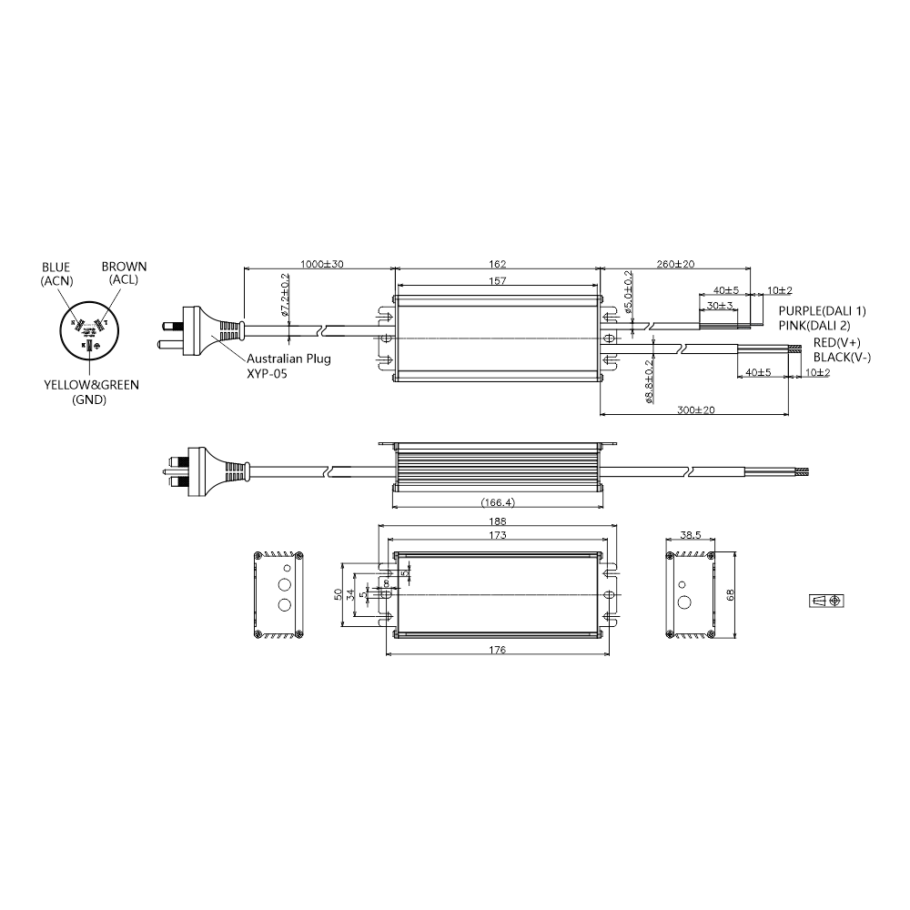 240W 12V DC 20A DALI Dimmable LED Driver | uPowerTek BLD-240-V012-ANS ...