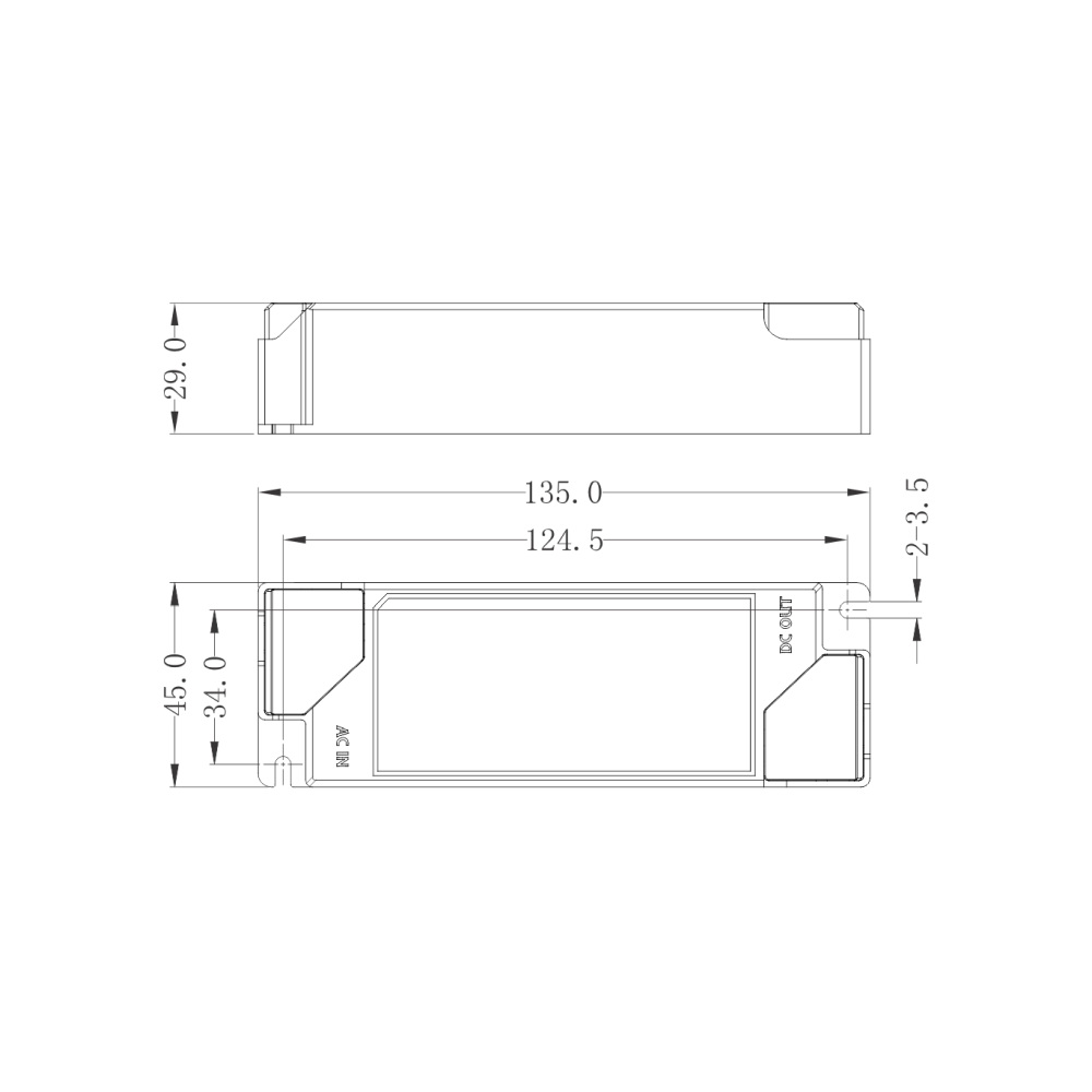1050mA 42W Constant Current LED Driver | BOKE BK-PQL042-B1050A - Linear Lux