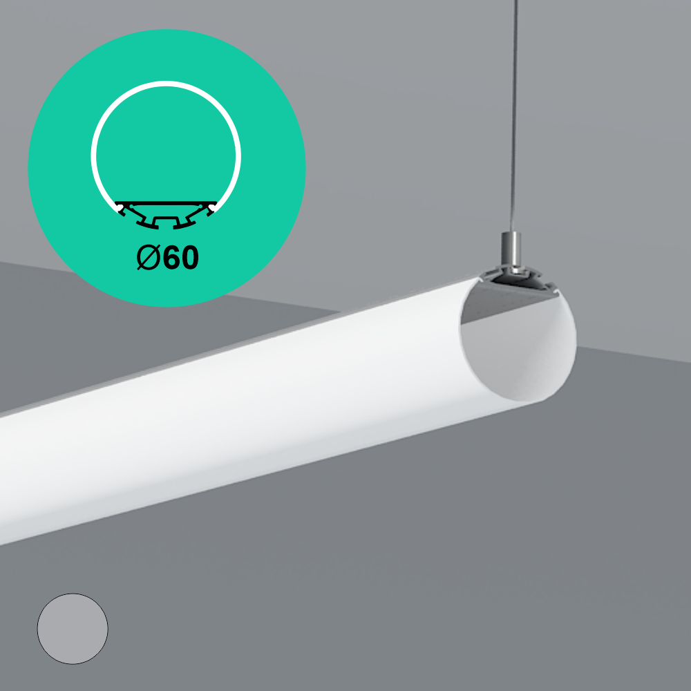 LED Profile - Hanging | Round | 60 - 3m - Linear Lux