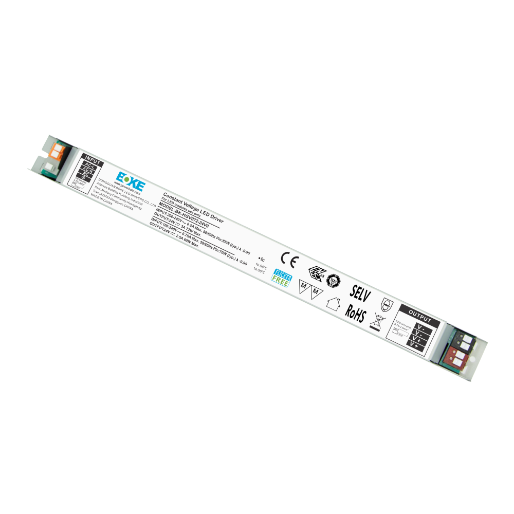 72W 24V DC 3.0A Linear LED Driver | BOKE BK-HGV072-24V0 - Linear Lux