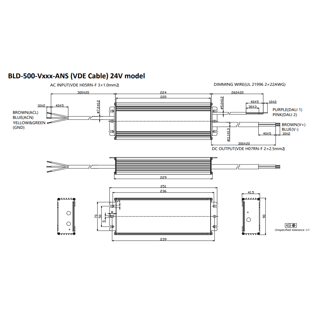 500W 24V DC 20.8A DALI Dimmable LED Driver | uPowerTek BLD-500-V024-ANS ...