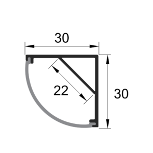 LED Profile - Corner | 3030 - 3m - Linear Lux