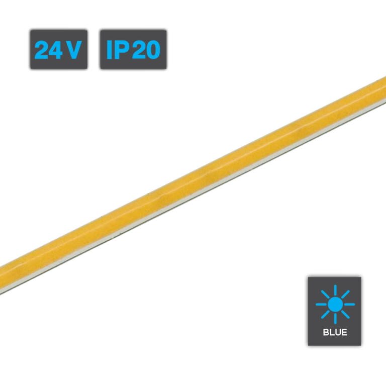 Flexible LED Strip Light | COB | 5W/m 480 LED/m 24V Blue IP20 5mm 20m ...