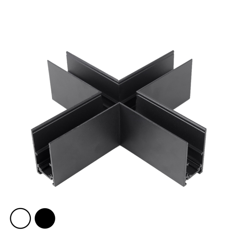 LED Track Rail | Surface Mount / Suspended Horizontal "X" Joiner - Linear Lux